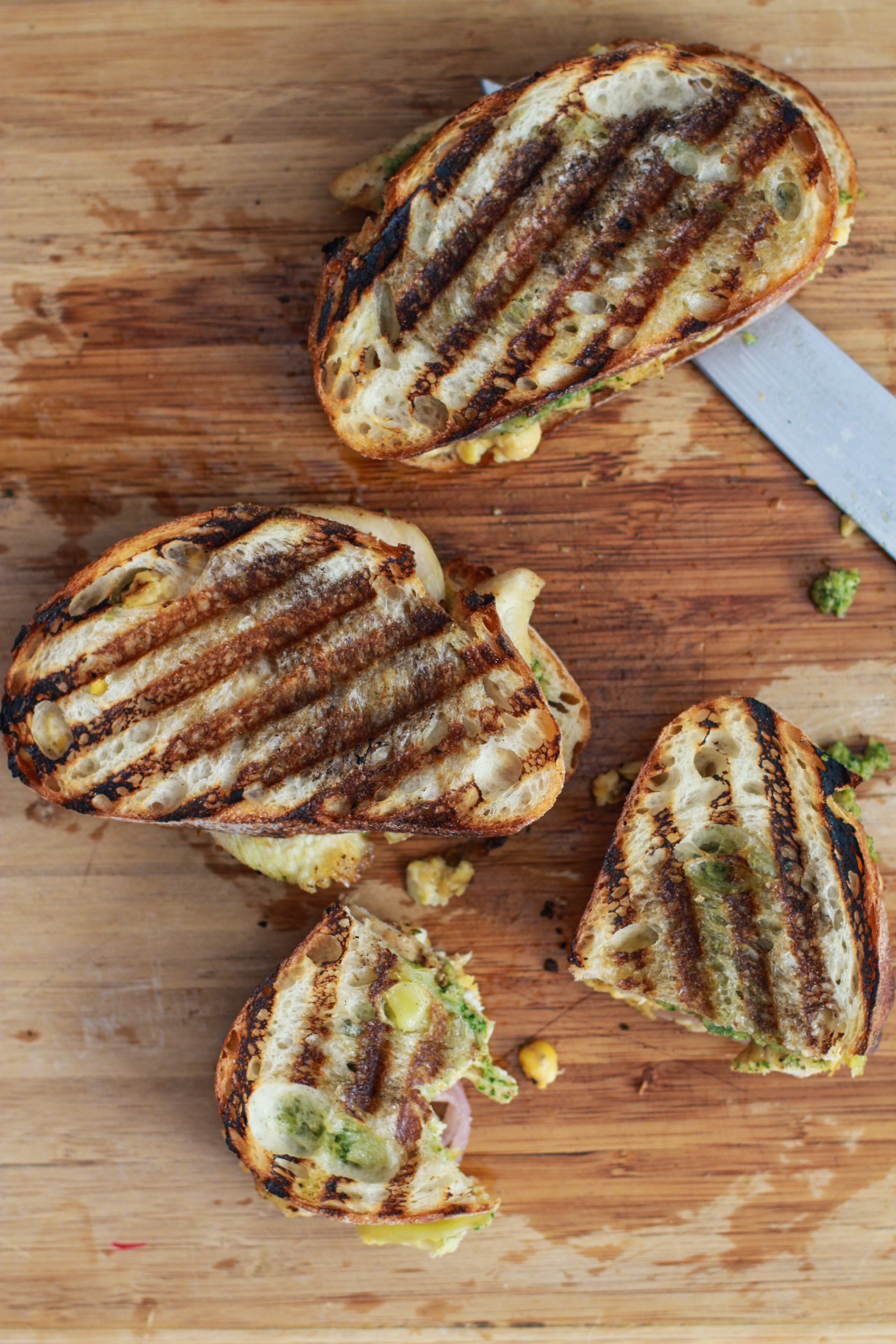 roasted broccoli pesto panini - Girl on the Range