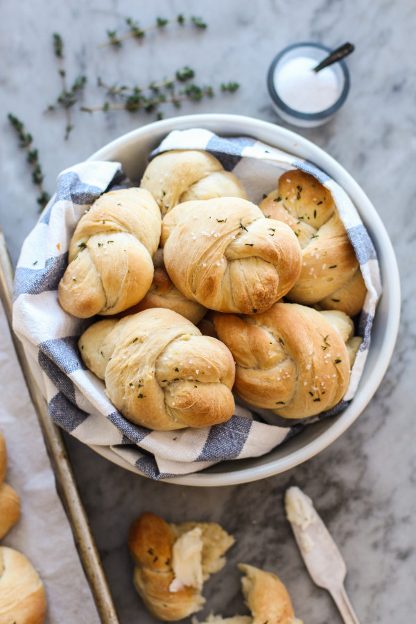 soft and buttery knot rolls